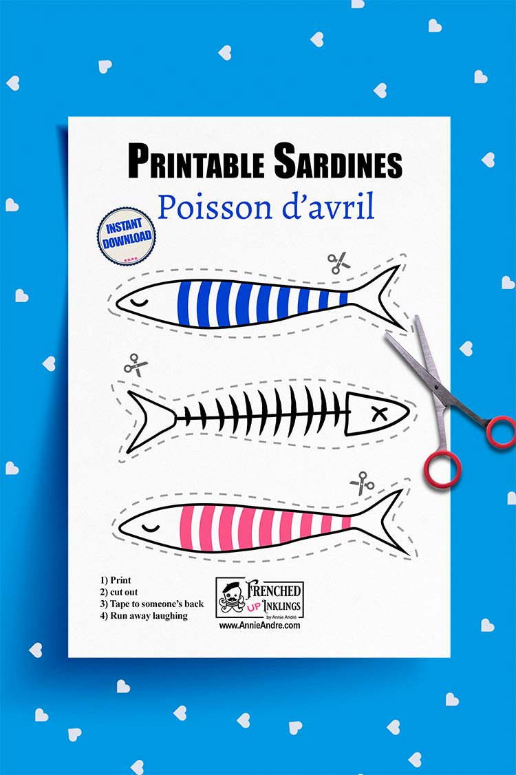 Printable Paper Fish For Poisson d'avril (French April Fools)